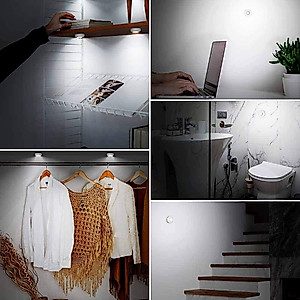 UMECORE Push Lights, 7 Pack Wireless Under Cabinet Lights Tap Push Button Light Battery Operated Puck Lights Stick On LED Night Light for Closet Counter Kitchen Cabinet RV Indoor Outdoor