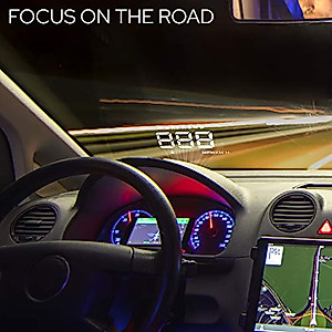 Pyle 3.5’’ Car HUD - Head-Up Display Multi-Color Windshield Screen Projector Vehicle Speed & GPS Navigation Compass, Plug & Play - (PHUD12)