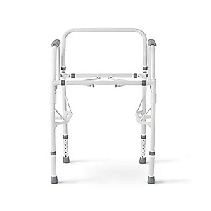 Medline Steel Drop-Arm Commode, 350 lb Weight Capacity