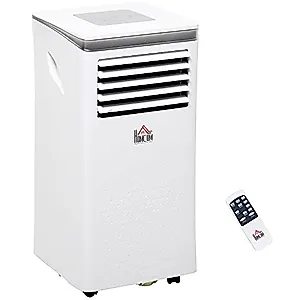 HOMCOM 8000 BTU Mobile Portable Air Conditioner for Home Office Cooling, Dehumidifier, and Ventilating, Portable AC Unit with Remote Control, 24H Timer, White