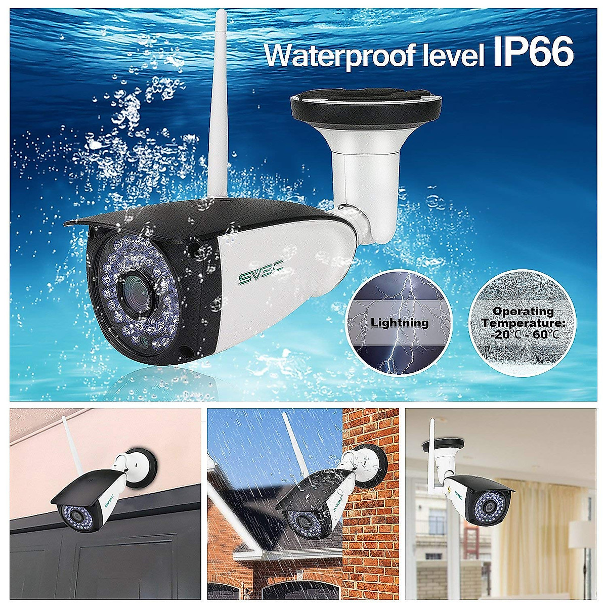 SV3C 5MP WiFi IP Camera Outdoor, Dual Band 2.4GHZ 5GHZ WiFi Security Cameras, Exterior Onvif Cam Support RTSP Browser Viewing, Human Motion Detection, Two-way Audio, IP66 Waterproof, SD Card Recording