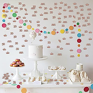 Ambishi 120pcs Rose Gold Glitter Dirty Thirty Confetti, Happy 30th Birthday Party Table Decoration for Women, Dirty 30 Table Confetti