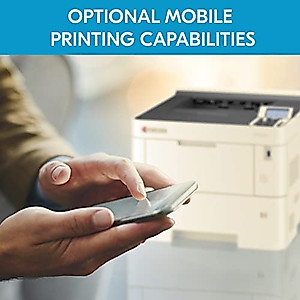 Kyocera ECOSYS PA4500x Monochrome Laser Printer, 47 ppm, 600 x 600 dpi and Up to Fine 1200 dpi, 600 Sheet Tray, 100 Sheet MPT, Duplex, 5 Line LCD w/Hard Key Panel, Gigabit Ethernet, USB, 512 MB