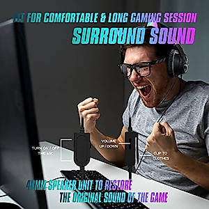 MIDOLA Gaming Wired AUX 3.5mm Cat Ear Headphone Over Ear LED Light Fit Adult & Kids Girl Boy Foldable Stereo Headset Earmuffs with Mic for PC PS4 Game Cellphone Laptop Pad Black