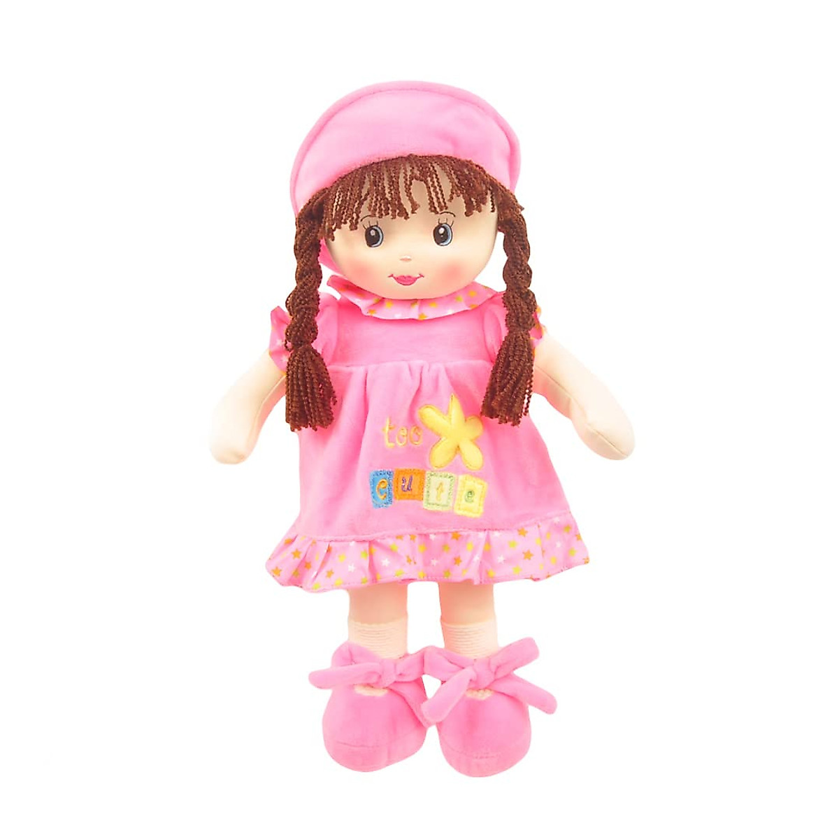 Linzy Plush 17.5'' Pink Niobe Sweet Cakes Rag Doll for Girls, Soft Plush Doll,Sleeping Cuddle Buddy for Toddlers, Muñecas de Trapo para Niña