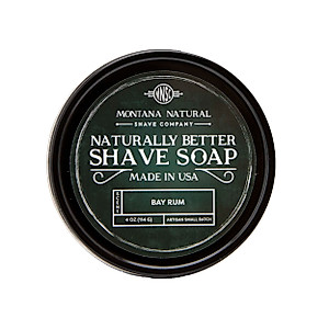 MNSC Bay Rum Artisan Small Batch Shave Soap for a Naturally Better Shave - Smooth Shave, Hypoallergenic, Prevent Nicks, Cuts, and Razor Burn, Handcrafted in USA, All-Natural, Plant-Derived