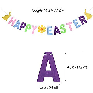 BinaryABC Happy Easter Banner Bunting Garland, Easter Decorations Party Favors Photo Prop