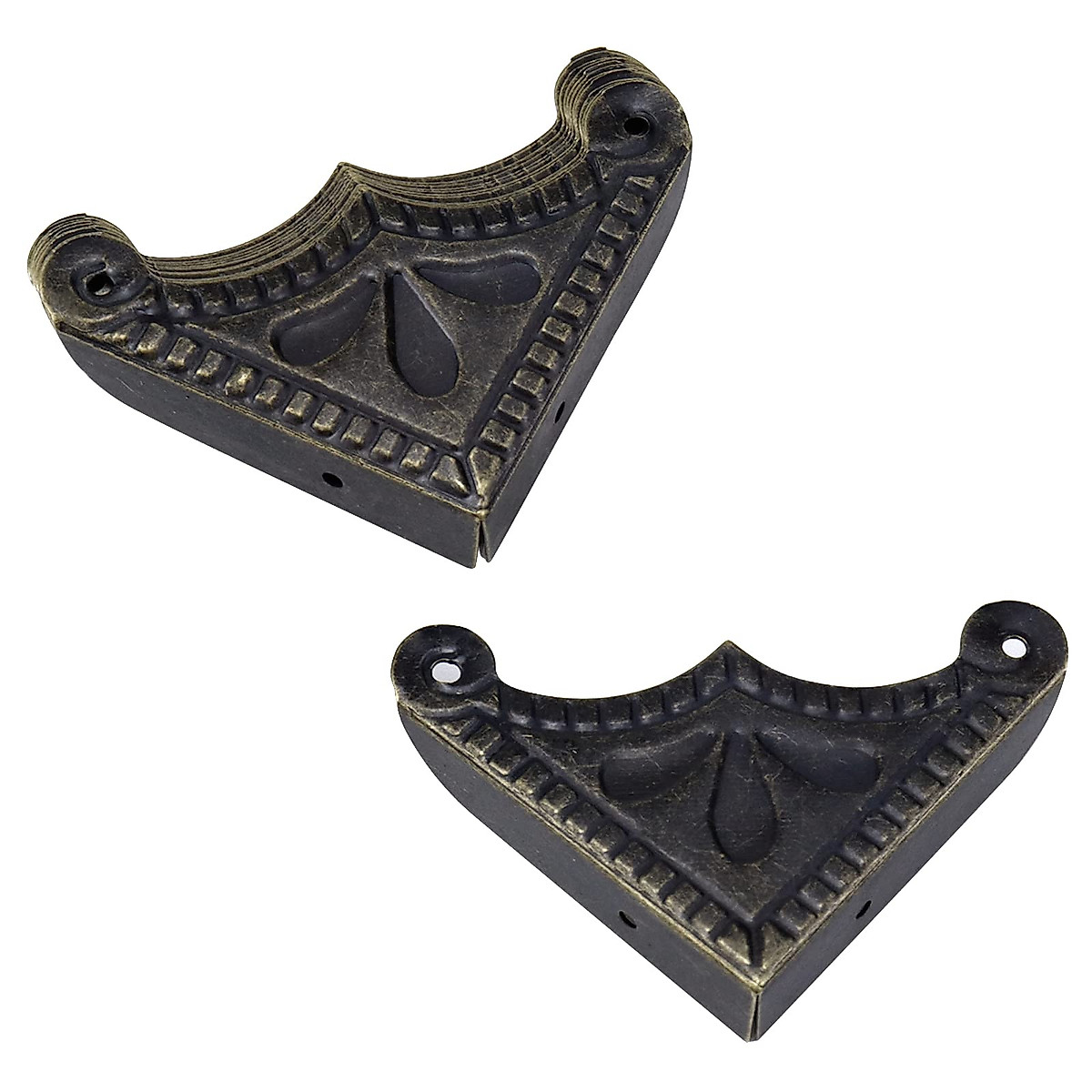 Antrader 12Pcs Metal Box Corner Guard Protector Safety Bumpers Decorative Furniture Edge Covers with Screws Bronze Tone 1.5" x 1.5"