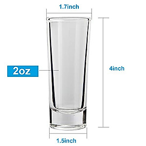 Ruckae 18 Pack Shot Glasses, 2 Ounce Shot Glasses with Heavy Base, Clear Shot Glasses Set of 18 (Cylinder Shaped)