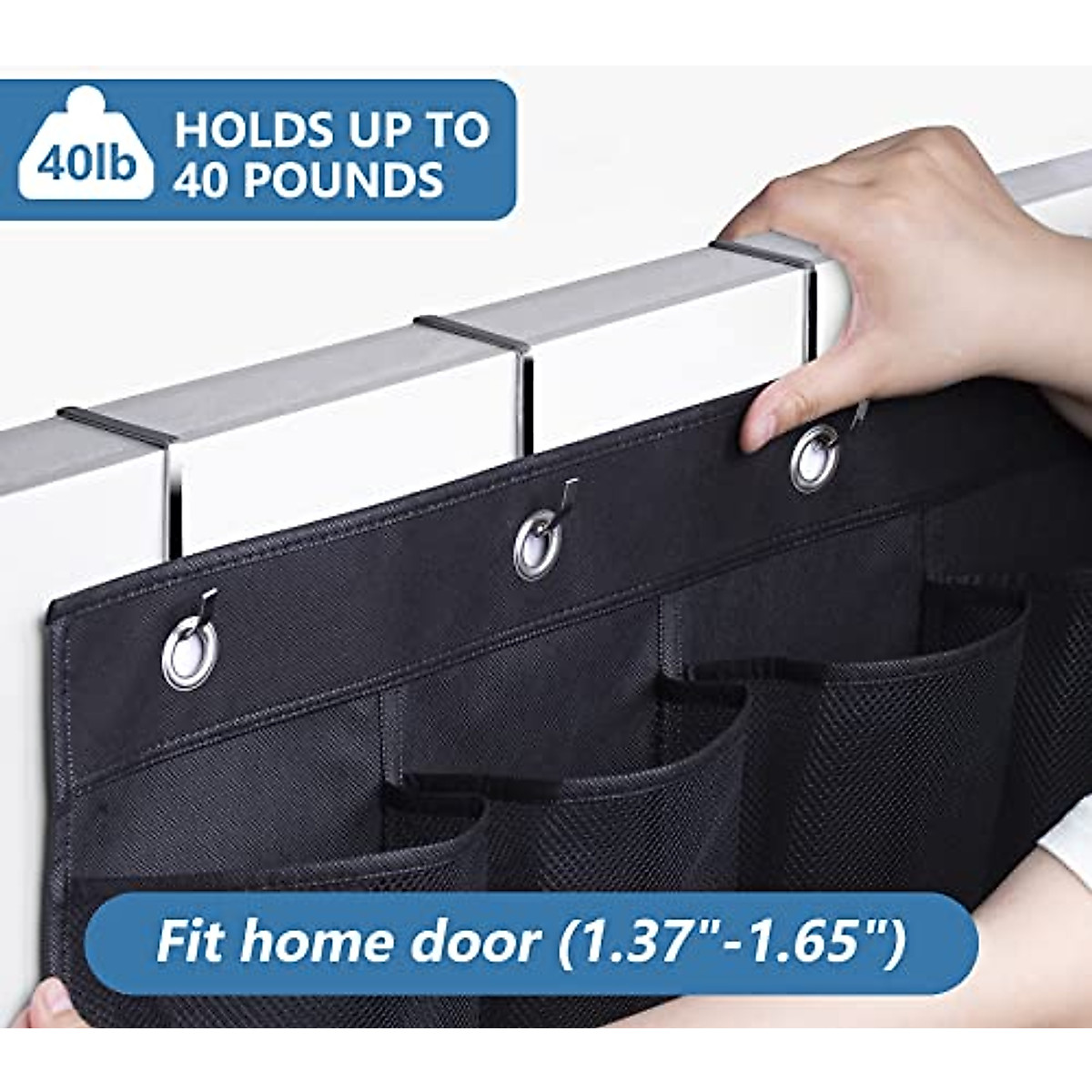 MISSLO 24 Large Mesh Pocket and 28 Large Pockets Hanging Shoe Organizer Over The Door Shoe Rack for Closet Door Storage Shoe Holder Hanger for Men