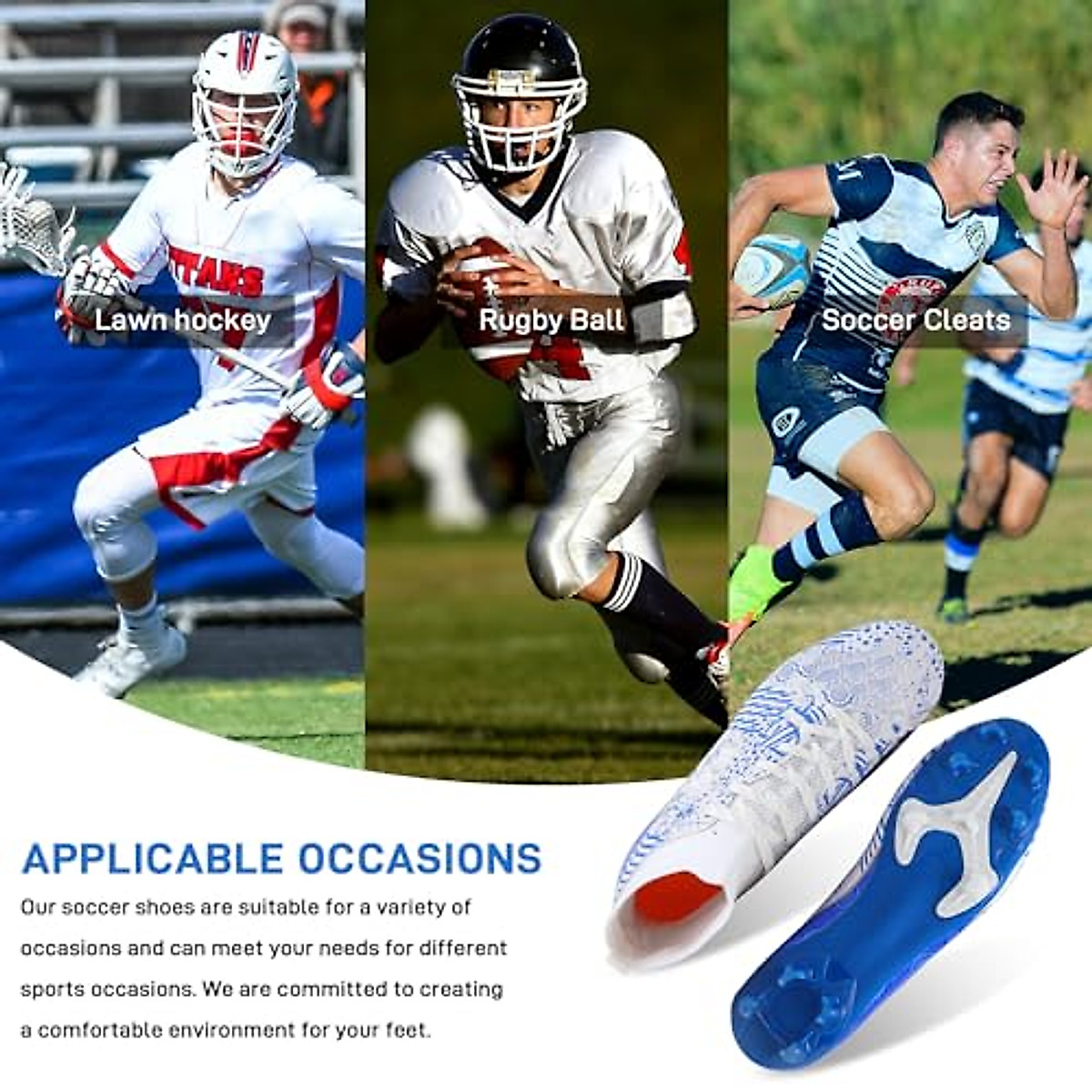 Soccer Cleats Mens Women Football Shoes Tacos de Futbol para Hombre Outdoor Tacos de Futbol High Top Cleats Turf Soccer Shoes Men Futsal Shoes Zapatos Futbol Hombre Professional Spikes AG/FG