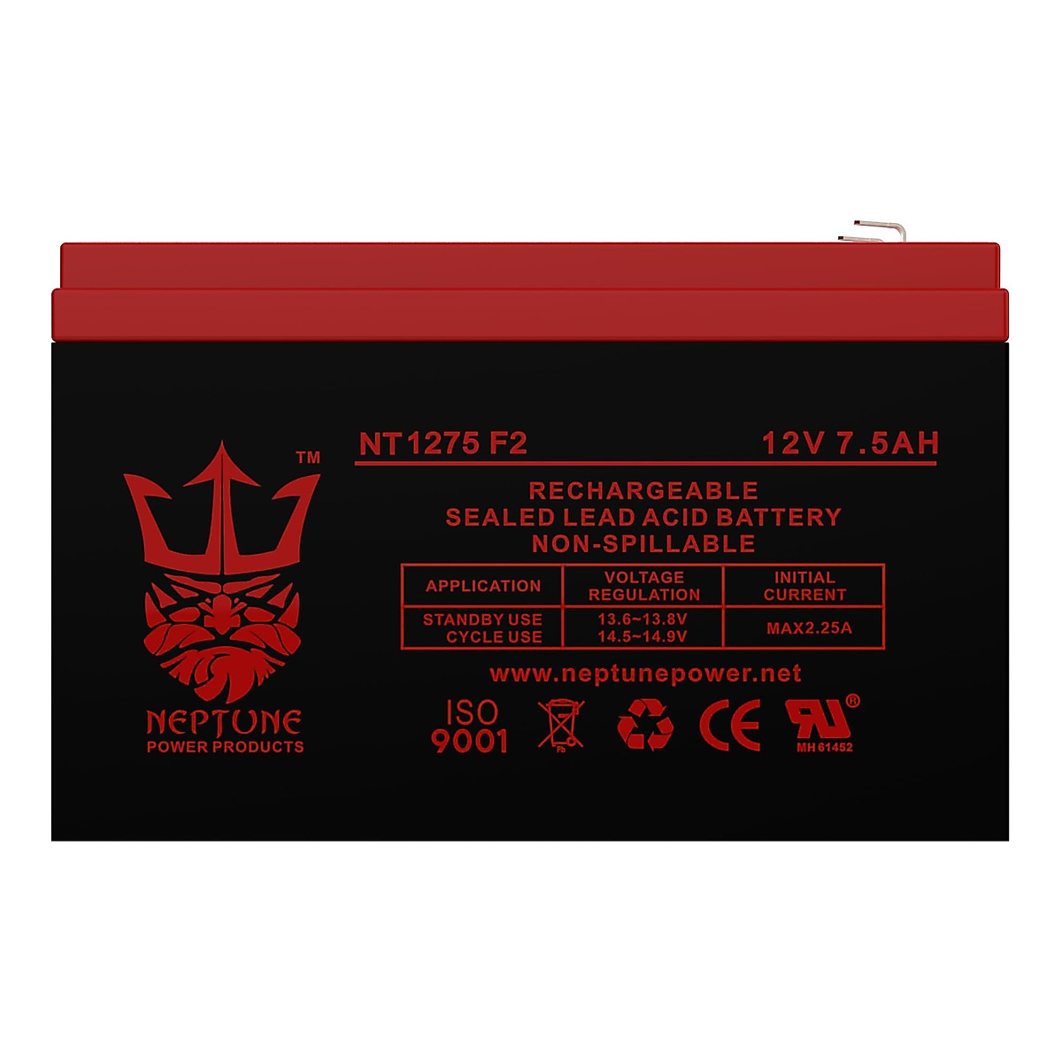 Neptune Power Products Brand Commercial Upgrade Battery for Wildgame Innovations tm. 12 Volt 7.5ah eDRENALINE Rechargeable Tab Style Battery