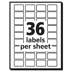 Avery Removable Print or Write Labels, White, 0.5 x 0.75 Inches, Pack of 1008 (5418)