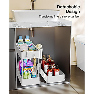 Pipishell Slim Storage Cart with Wheels, Bathroom Cart Organizer Small, Rolling Cart for Bathroom, Laundry Room, Kitchen, Narrow Space, White PIUC04W, 7.08/''D X 15.7/''W X 25.2/''H