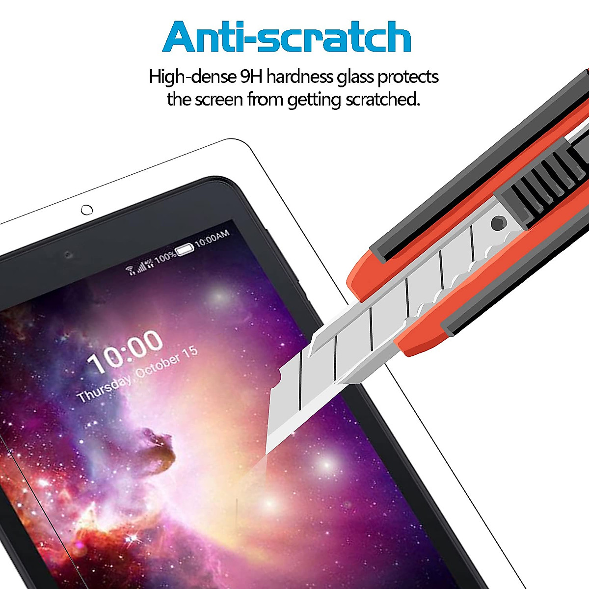 XunyLyee [2 Pack Screen Protector for Alcatel Joy Tab 2/ Tab kids 2 (8.0 Inch) Tempered Glass Easy Installation