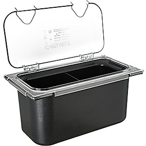 Carlisle FoodService Products CM10279Z07 Coldmaster EZ Access Lid with Notch, 1/3 Size, 0.9" Height, 13" Width, 7" Length, Polycarbonate (PC), Clear (Pack of 2)