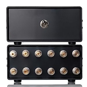 Nobsound Stereo 2(1)-in-1(2)-Out Amplifier/Speaker Banana Female Audio Splitter/Switcher Passive Selector