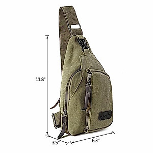 Men Women Sling Bag Chest Fanny Packs Cross Body Travel Sports Shoulder Backpack (Military Green)