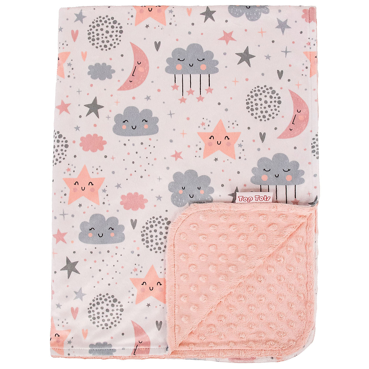Top Tots Deluxe Minky Baby Blanket - Cloud Bears, 40 x 29 Inch White