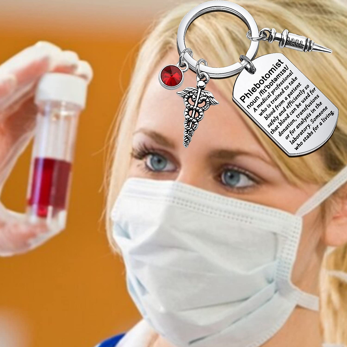 PLITI Phlebotomist Keychain Venipuncturist Gift Phlebotomy Graduation Gift Phlebotomy Technician Gift For Nurse Doctor Lab Tech Gift (Phlebotomist ky)