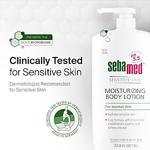 seba med Moisturizing Body Lotion pH 5.5 for Sensitive Skin Dermatologist Recommended Moisturizer 33.8 Fluid oz (1 Liter)