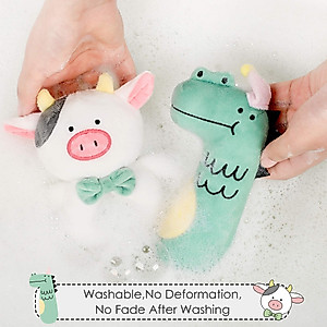 TILLYOU Plush Rattle Toys for Baby Set of 4 - Soft Plush Stuffed Animal Rattle for Newborns, Rattle Shaker Set for Infants, Gifts for Girls Boys, Shaker & Teether Toys for 3 6 9 12 Months