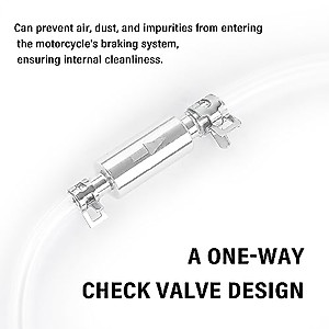 KIFIDAN Motorcycle Brake Bleeder Hose,One Way Check Valve Brake Fluid Bleeder Kit with Tube & Clamp,Universal Motorcycle Accessories Brake System Bleeding Tools for Clutch,Hydraulic Brake