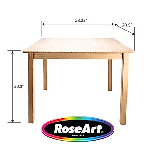 Rose Art Kids Solid Natural Wood Table and 2 Chair Set