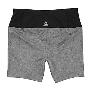 Reebok Womens Fitted Highrise Athletic Compression Shorts, Grey, Small