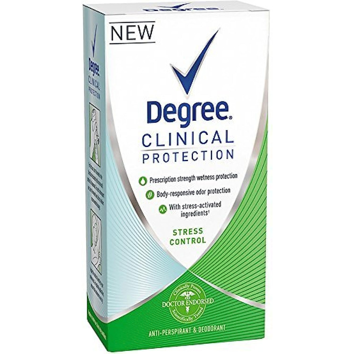 Degree Clinical Protection Antiperspirant& Deodorant, Stress Control 1.70 oz (Pack of 3)