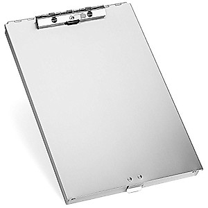 Blue Summit Supplies Aluminum Storage Clipboard, 1 Compartment, Clip for Letter Paper, Great for Office, Jobsite or Classroom