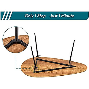 SAYGOER Small Coffee Table Modern Coffee Table Rustic Farmhouse Coffee Table Oval Mid Century Coffee Table Retro Accent Center Table for Living Room Easy Assembly, Walnut Oak