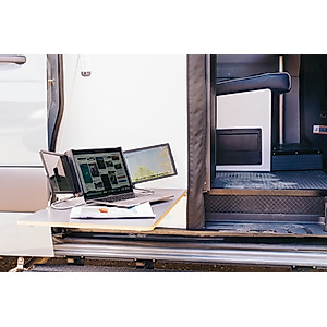 Xebec Tri-Screen 2 | Attachable Laptop Computer Monitor Workstation | Full HD Plug & Play, Mac, PC, 1920x1200 | Portable Monitor for Laptop with USB C Cable & Mini-HDMI to HDMI Cable (Renewed)