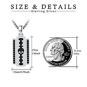 Razor Blade Necklace for Men Women 925 Sterling Silver Skull Punk Black Razor Blade Necklace Dimebag Darrell Gothic Necklace Jewelry Gifts for Father's Day