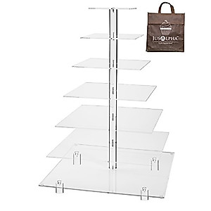 Large 7 Tier Wedding Party Acrylic Glass Cupcake Stand-Cake and Dessert Tower With Rod Feet (7SF)