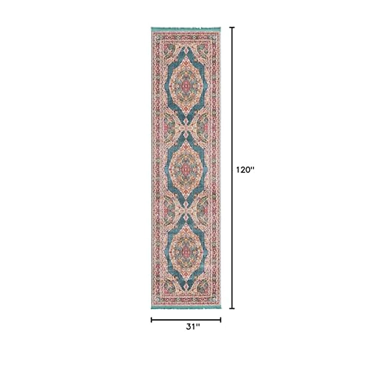 Unique Loom Baracoa Collection Area Rug - Regla (2' 7" x 10' Runner, Turquoise/ Ivory)
