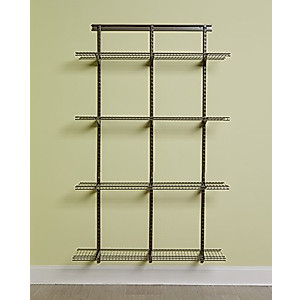 ClosetMaid 52845 ShelfTrack Adjustable Utility Organizer Kit, 4' X 12", Nickel