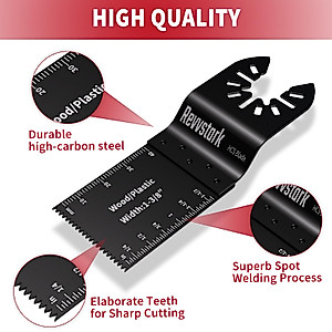 Revvstark 130 PCS Oscillating Saw Blades Set, Arc Edge Multitool Blades for Cutting Wood/Metal/Plastic with Sandpaper, Quick Release Design Compatible with Dremel, Dewalt, Craftsman, Ryobi, Milwaukee