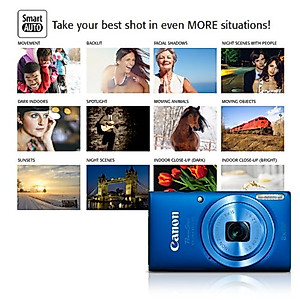 Canon PowerShot ELPH 115 is 16.0 MP Digital Camera with 8X Optical Zoom with a 28mm Wide-Angle Lens and 720p HD Video Recording (Blue)