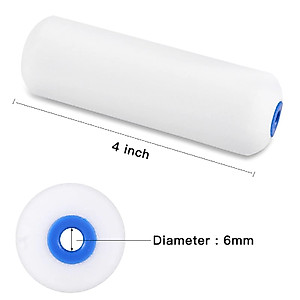 Mister Rui Foam Paint Roller, 10 Pack 4 Inch Small Paint Roller Covers, High Density Foam Paint Roller, Mini Rollers for Painting Walls, Cabinets, Cupboards, Doors