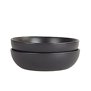 10 Strawberry Street Wazee Matte 9"/48oz Serving Bowl, Set of 2, Black
