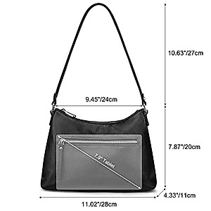S-ZONE Small Leather Purses for Women Shoulder Hobo Bags and Handbags with Outside Pocket