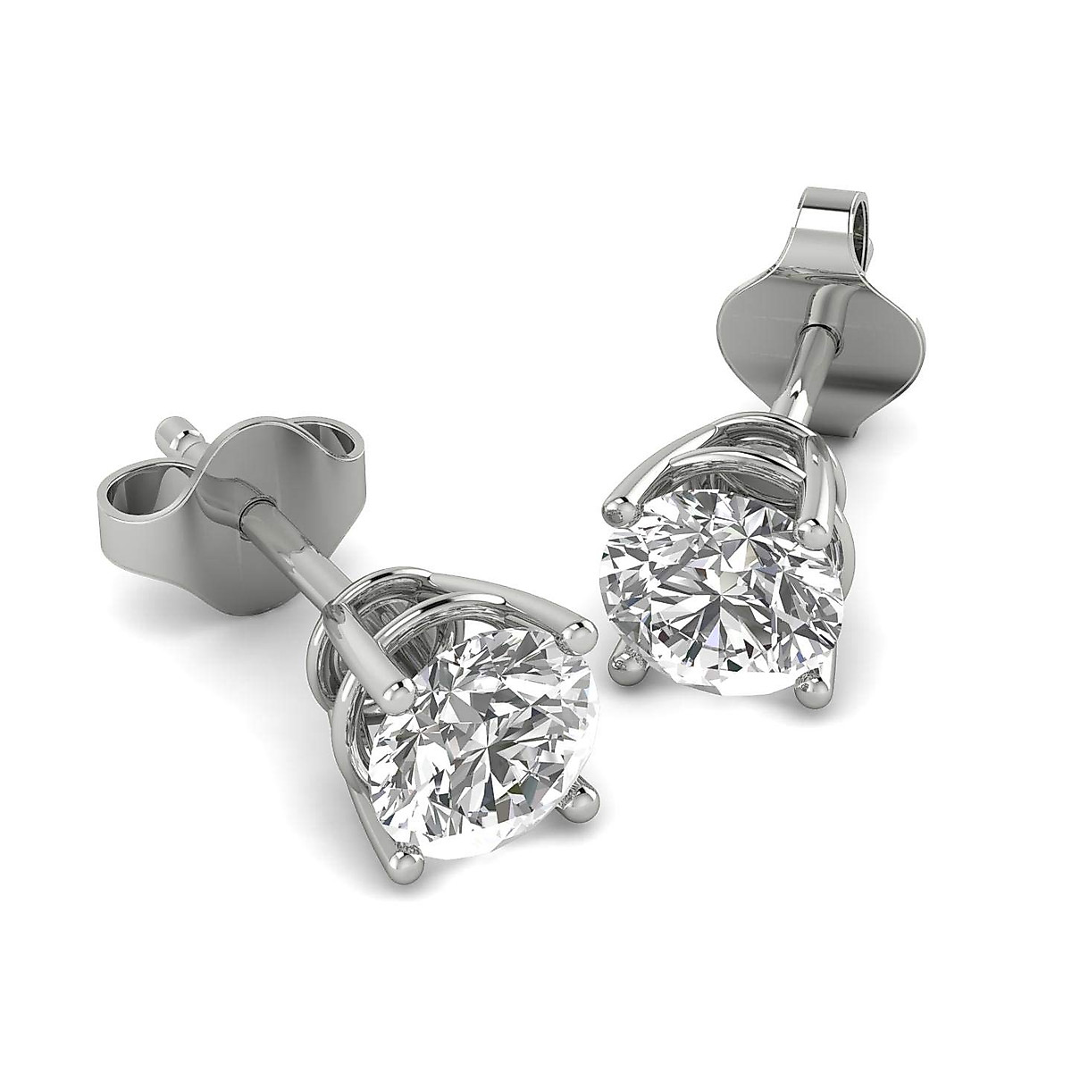 1/2 Carat TW Round Diamond Stud Earring 14k White Golld or Yellow Gold (J-K, I2-I3)