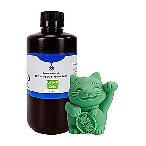 Photopolymer Resin, 3D Printer Resin High Toughness 405nm Wavelengh Quick Curing Better Effect 500g LCD DLP for Model(Green)