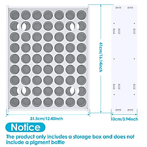 Janoiuc Craft Paint Organizer, 63 Holes Vertical Paint Rack Stand, Wall-Mounted Acrylic Paint Organizer, Space Saving Paint Bottle Organizer, PVC Paint Rack for 2oz Craft Paints