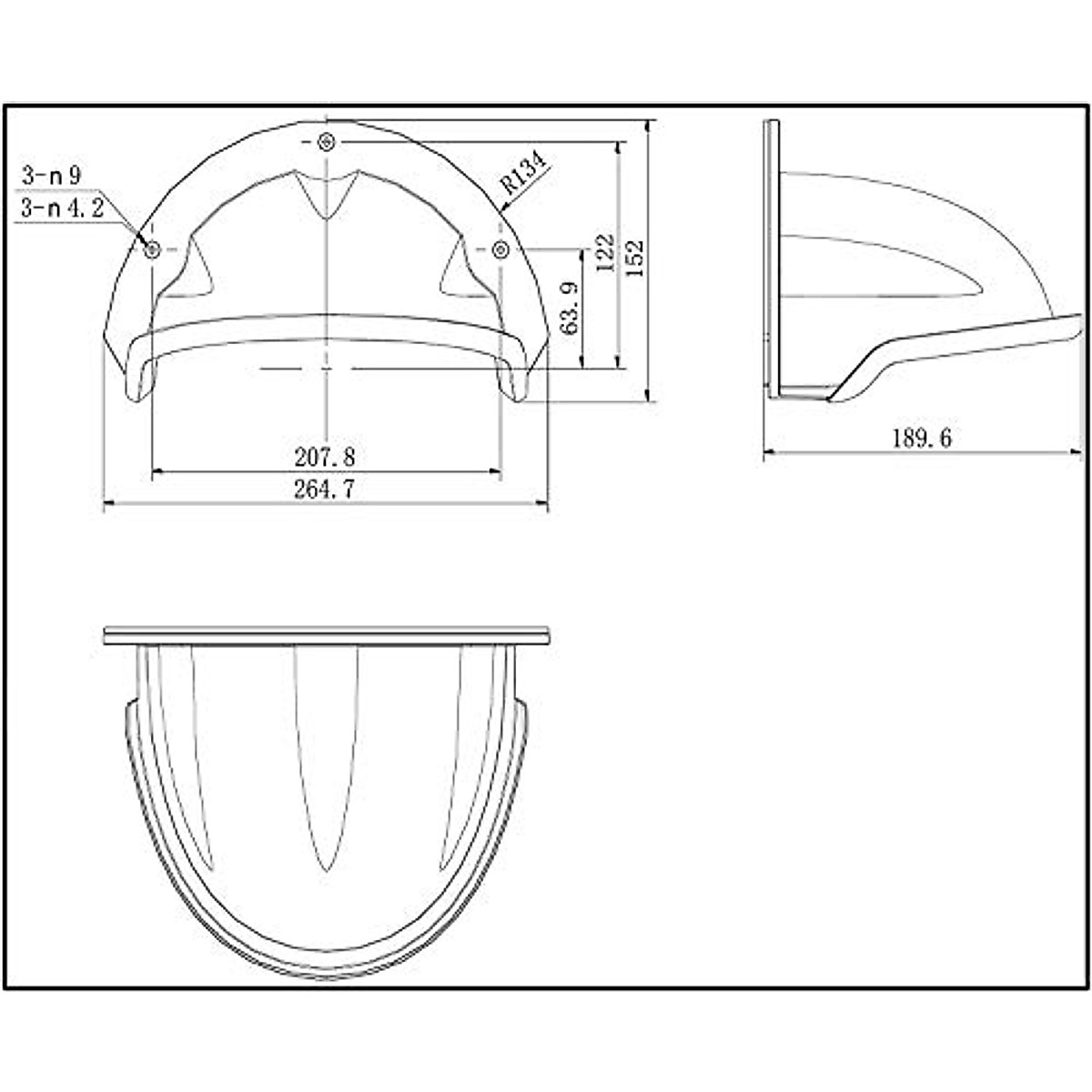 SDS DS-1250ZJ Universal Sun Rain Shade Camera Cover Shield for Cover Shield for Nest/Ring/Arlo/Dome/Bullet Outdoor Camera (1 Pack, Black)