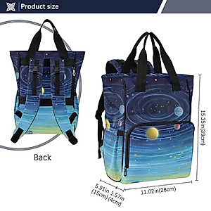 xigua Colorful Universe Diaper Bag Backpack Multi Function Baby Changing Bags Waterproof Large Capacity Travel Back Pack for Mom Dad