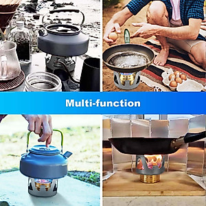 Mini Alcohol Backpacking Stove,Lightweight Brass Spirit Burner with Aluminium Stand, Portable Backpacking Stove for Camping, Hiking,Picnic (Gold)