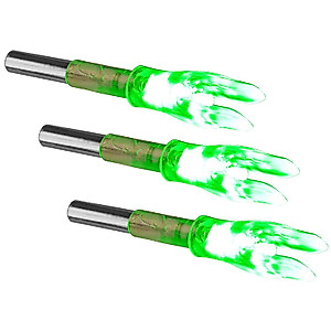 6PCS S Led Lighted Nocks for Arrows with .244"/6.2mm Inside Diameter,Screwdriver Included (Green)