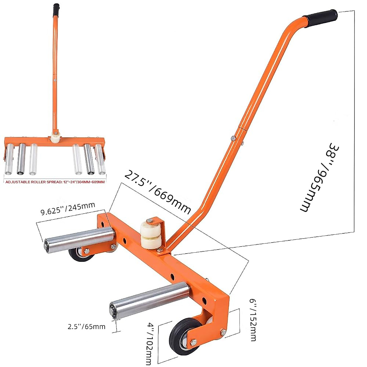 Senhill Heavy Duty Wheel Dolly Adjustable Tire Dolly Tire Lift Tool Easy Lift Tire Moving Cart for Workshop Garage